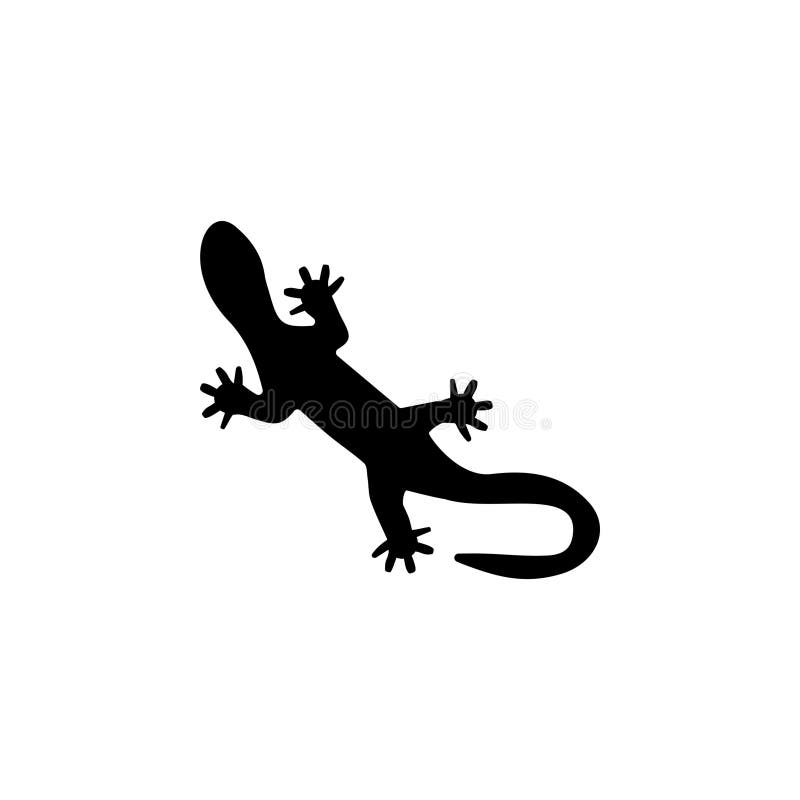Gecko Tattoo, Lizard Reptile, Salamander Solid Flat Vector Icon Isolated on White Background ...