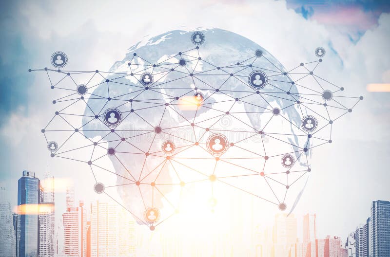 Gedetailleerde Afbeelding Van De Aarde En Netwerk Stock Foto - Image of ...