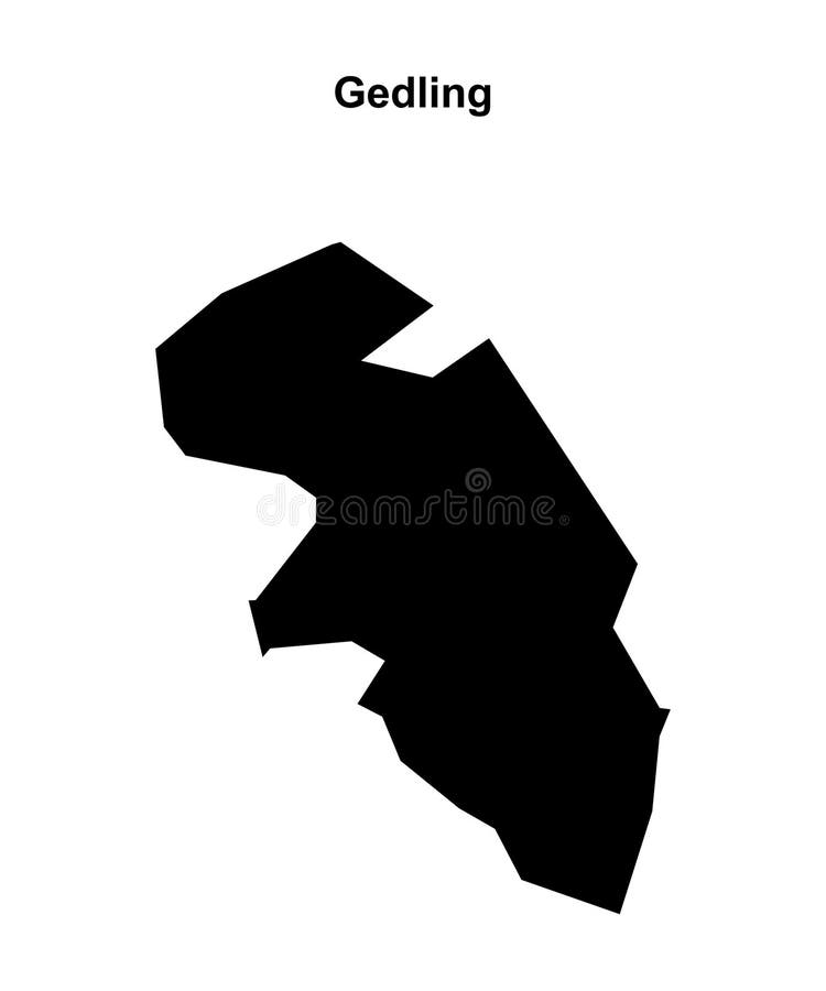 Gedling outline map stock illustration. Illustration of administrative ...