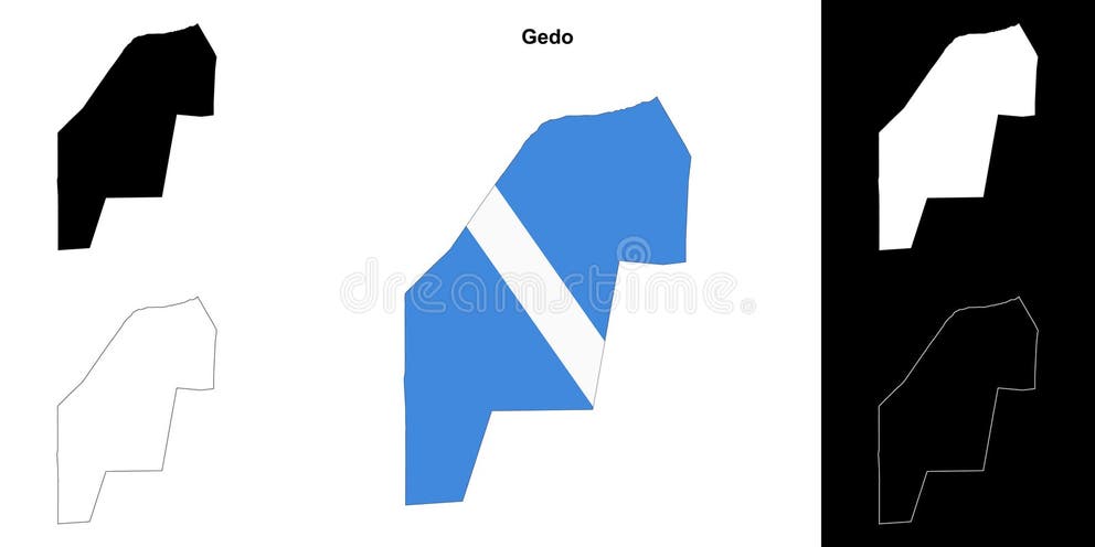 Gedo outline map stock vector. Illustration of somalia - 356556839