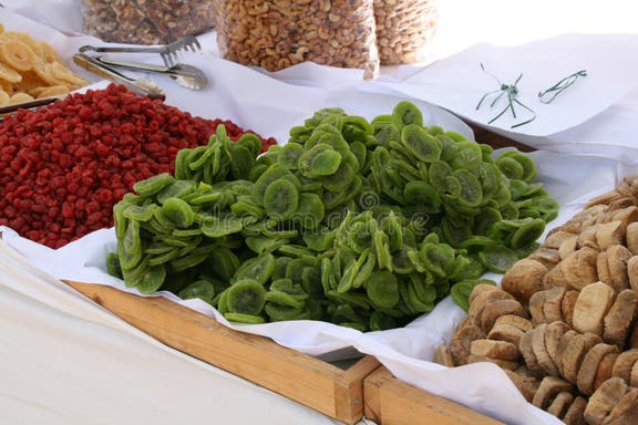 Gedroogd Fruit in Markt. Cyprus Stock Afbeelding - Image of groen ...