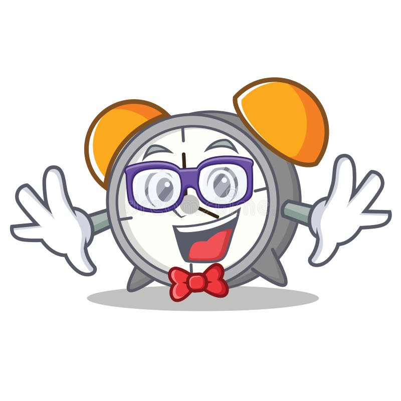Geek Alarm Clock Character Cartoon Stock Vector - Illustration of face ...
