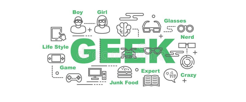 Geek banner stock illustration. Illustration of cool - 86497795