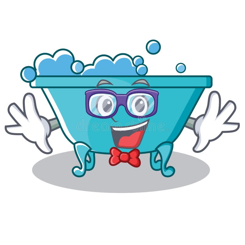 Geek Bathtub Character Cartoon Style Stock Vector - Illustration of ...
