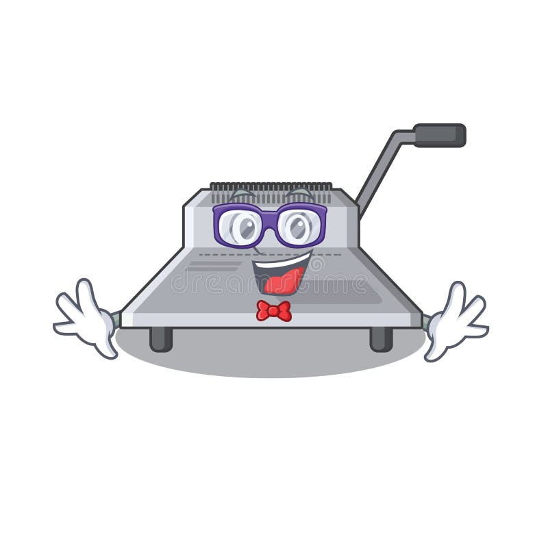 Geek Binding Machine in the Cartoon Shape Stock Vector - Illustration ...