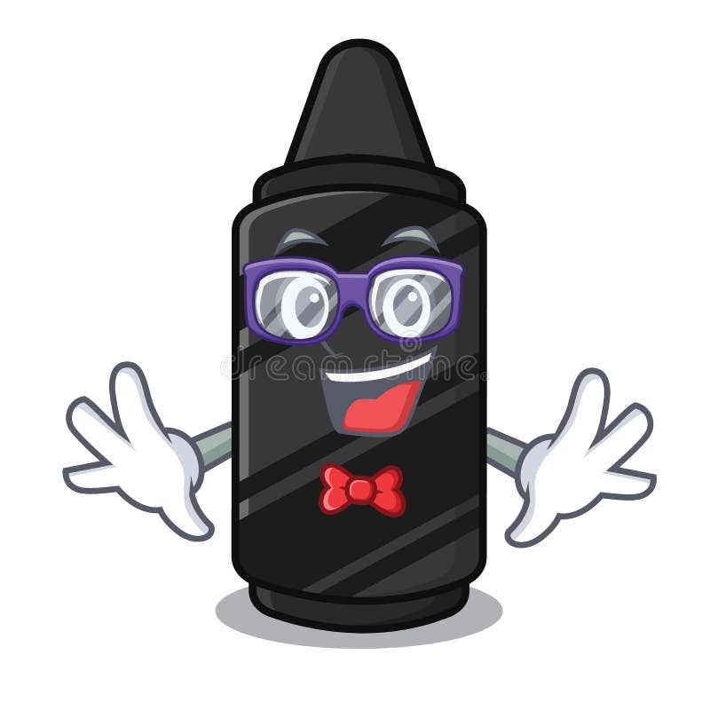 Geek Black Crayon in the Character Shape Stock Vector - Illustration of ...