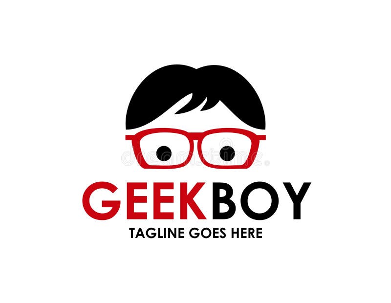 Geek Boy Logo Icon Template Stock Vector - Illustration of cartoon ...