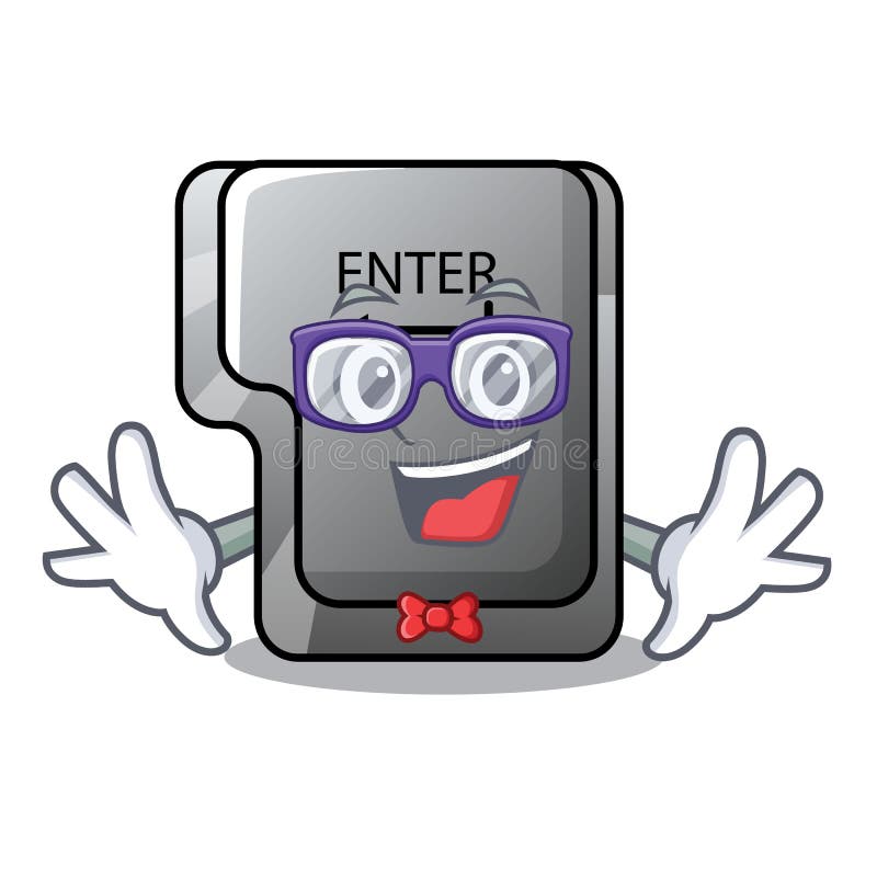 Geek Button Enter on a Keyboard Character Stock Vector - Illustration ...