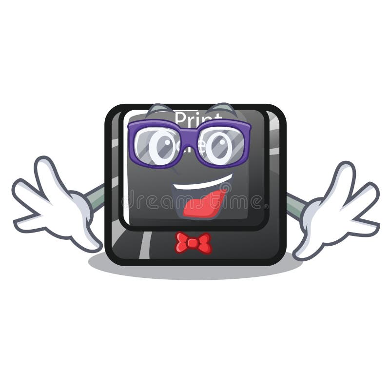 Geek Button Print Screen in Shape Mascot Stock Vector - Illustration of ...