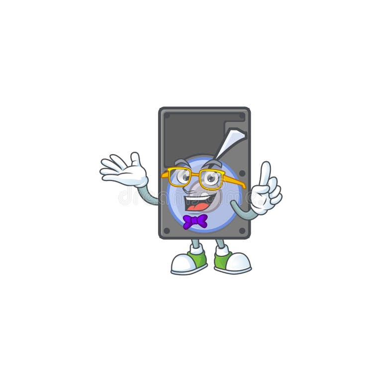 The Geek Character of Hard Disk Mascot Design Stock Vector ...