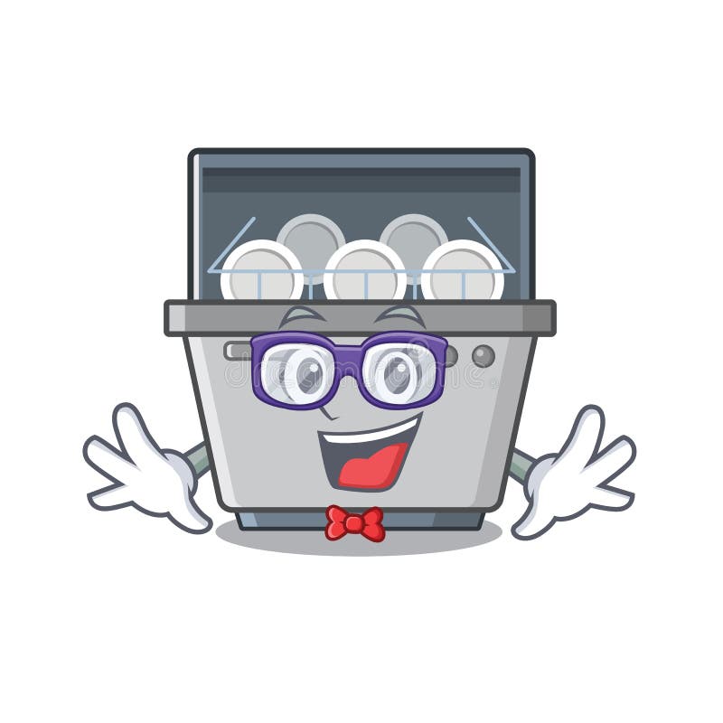 Geek Dishwasher Machine Isolated in the Cartoon Stock Vector ...