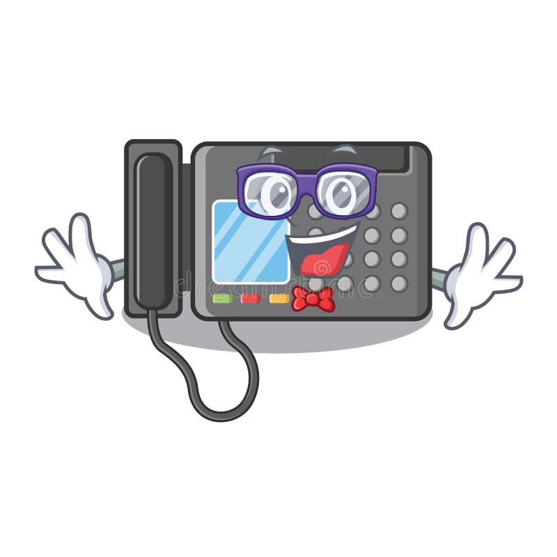 Geek Fax Machine in the Character Shape Stock Vector - Illustration of ...