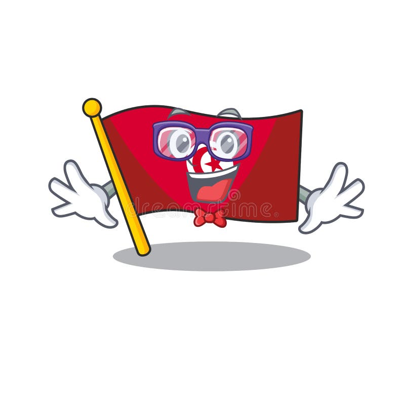 Geek Flag Tunisia Placed Above Mascot Table Stock Vector - Illustration ...