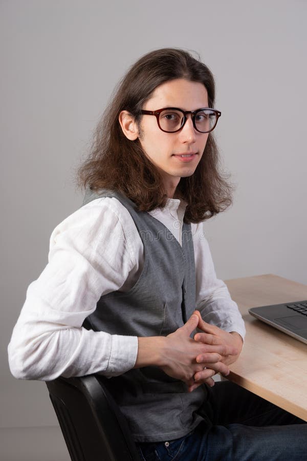 Programming and Application Development, a Young Man Writes Code ...