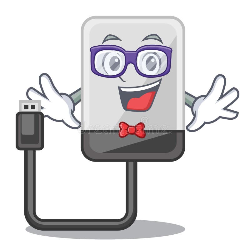Geek Hard Drive Internal Mascot Isolated Cartoon Stock Vector ...
