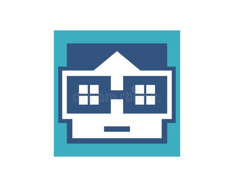 Geek head square home logo stock vector. Illustration of smart - 289592877