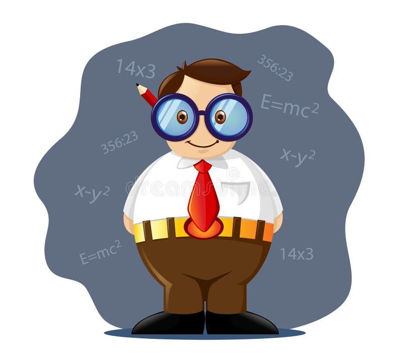 Fat Nerd Boy with Big Glasses Stock Vector - Illustration of happy ...