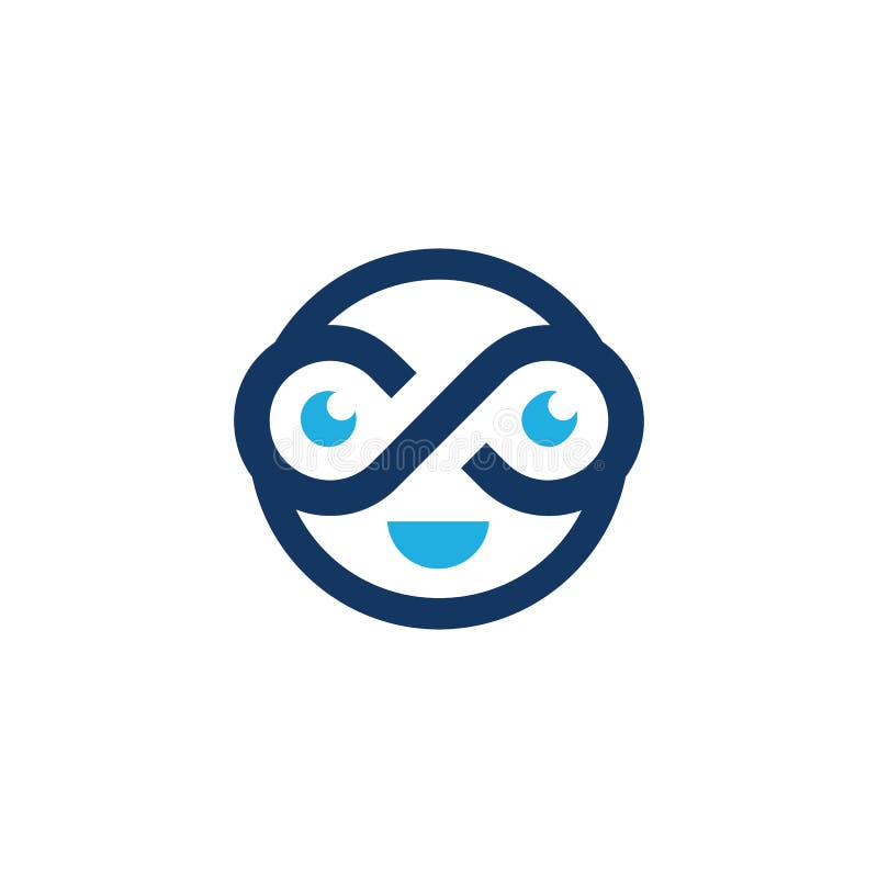 Geek Infinity Head Logo Icon Design Stock Vector - Illustration of ...