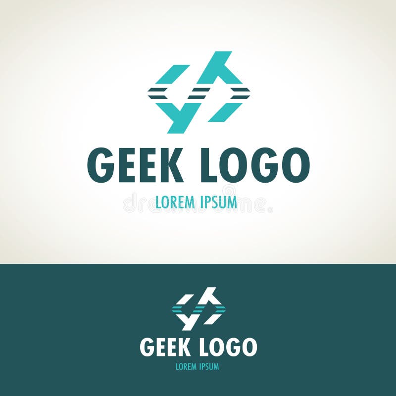 Geek Logo. Programmers Icon Stock Vector - Illustration of internet ...