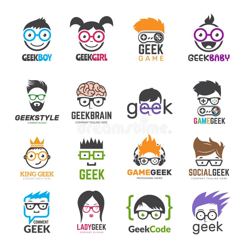 Geek Logotypes. Identity for Smart Kids Computer Programmers ...