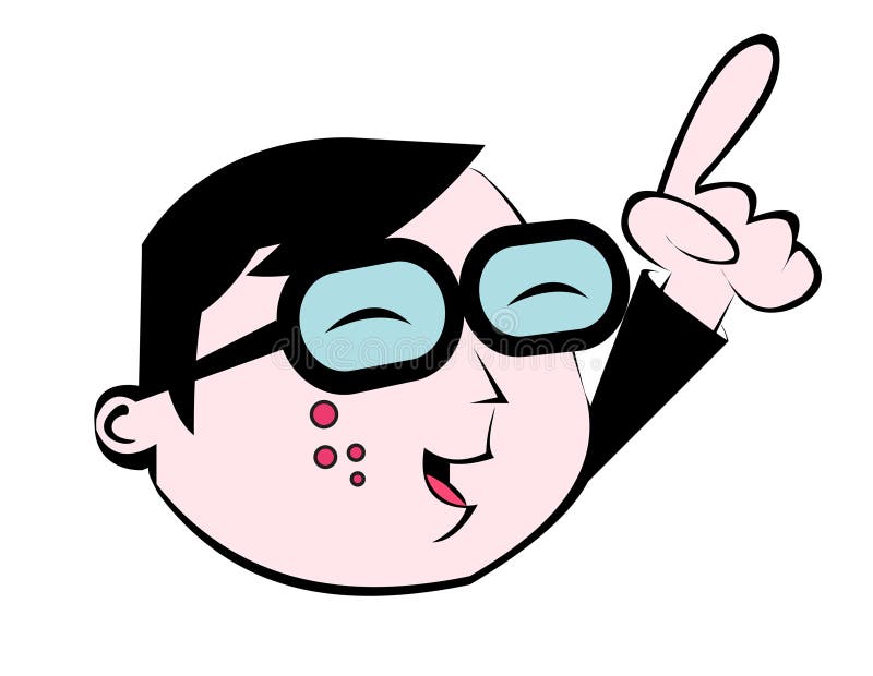 Geek Mascot stock illustration. Illustration of cartoon - 11654357