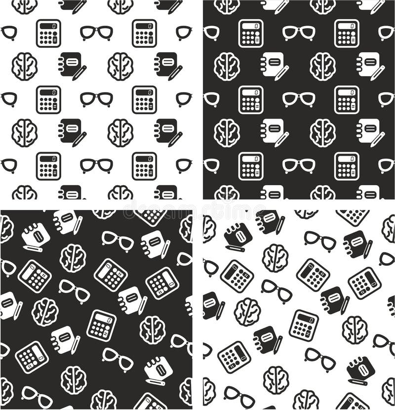 Geek or Nerd Aligned & Random Seamless Pattern Set Stock Vector ...