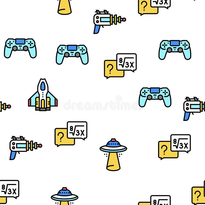 Geek, Nerd and Gamer Vector Seamless Pattern Stock Vector ...
