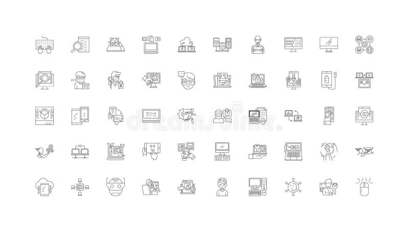 Geek Nerds Ideas, Linear Icons, Line Signs Set, Vector Collection Stock ... Geek Nerds Ideas, Linear Icons, Line Signs Set, Vector Collection Stock ...