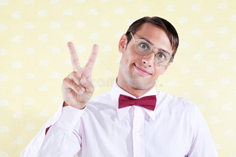 Geek Peace stock photo. Image of human, people, nerd - 36292280