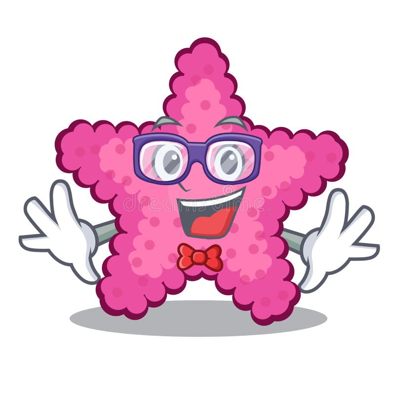 Geek Pink Starfish in the Cartoon Shape Stock Vector - Illustration of ...
