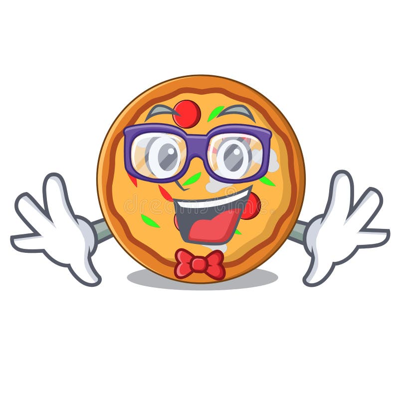 Geek Pizza Character Cartoon Style Stock Vector - Illustration of meal ...