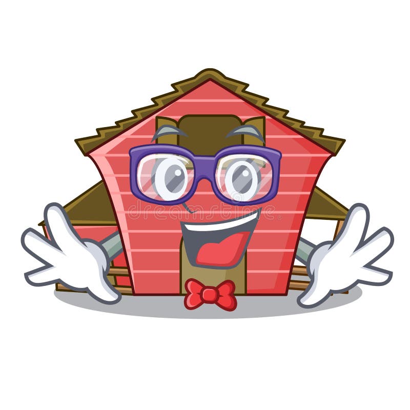 Geek a Red Barn House Character Cartoon Stock Vector - Illustration of ...