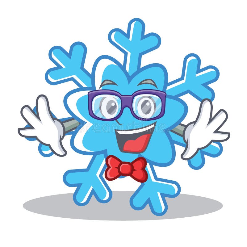 Geek Snowflake Character Cartoon Style Stock Vector - Illustration of ...