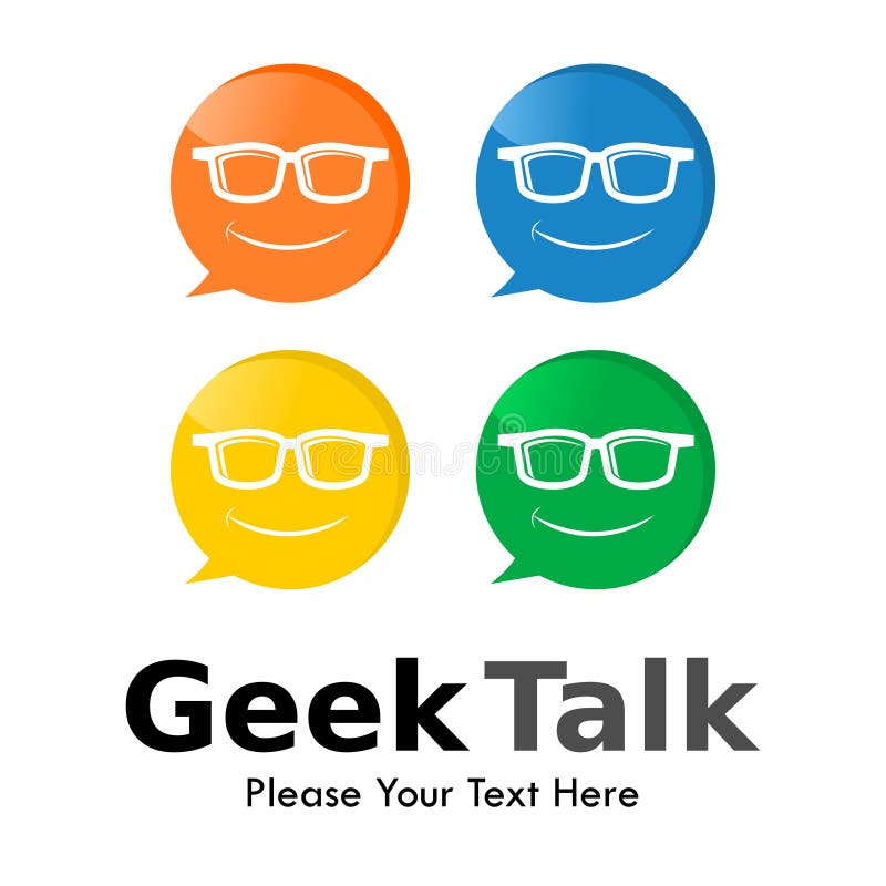 Geek-Talk-Logo vektor abbildung. Illustration von schwätzchen - 264186766
