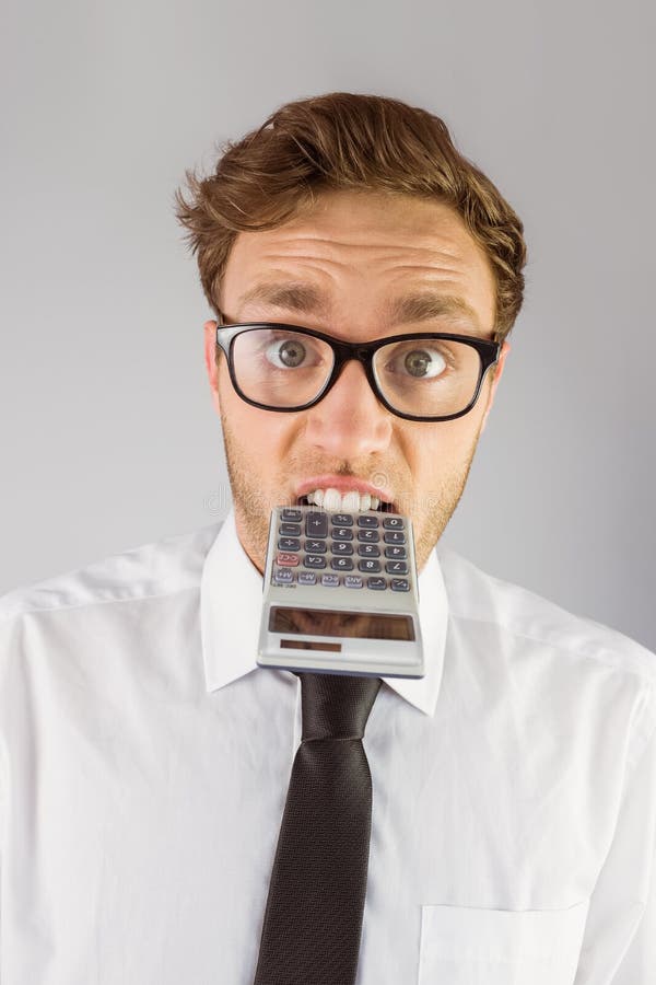 417 Happy Nerd Businessman Calculator Stock Photos - Free & Royalty ...