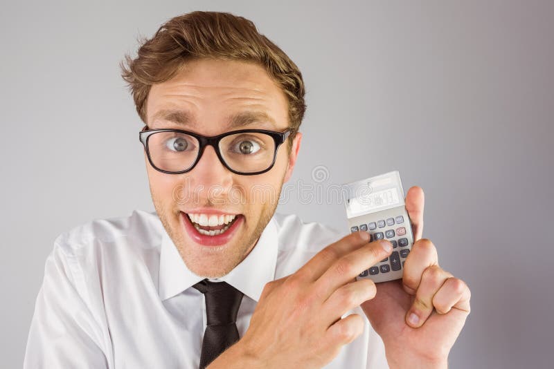 417 Happy Nerd Businessman Calculator Stock Photos - Free & Royalty ...