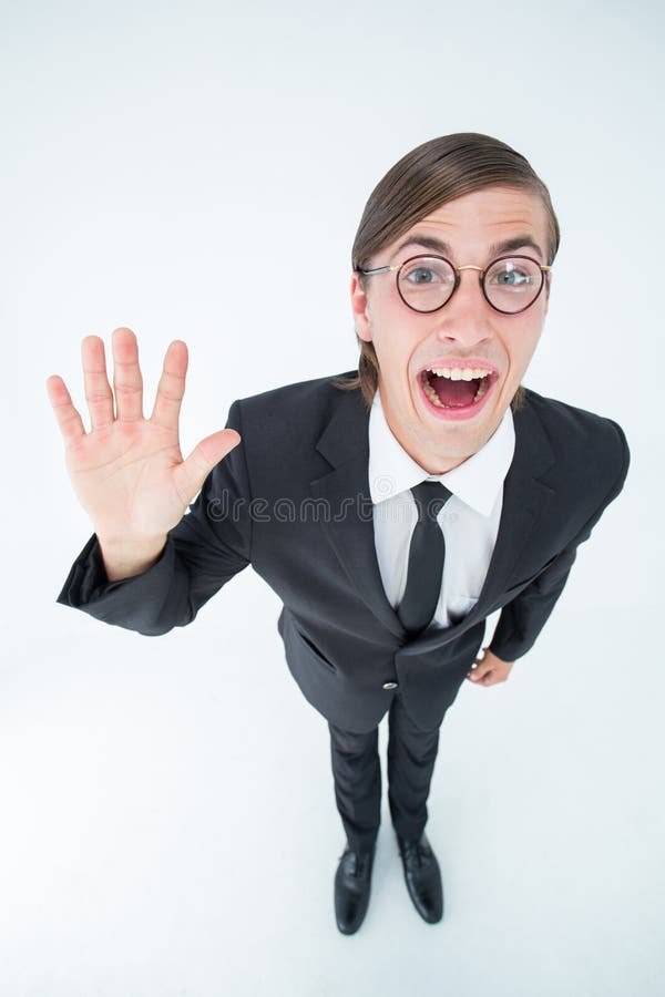 Man in Formal Wear Waving His Hand Stock Photo - Image of suit, manager ...