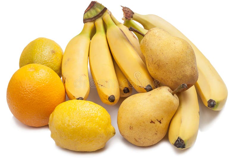 Geel fruit op wit stock afbeelding. Image of sinaasappel - 29519937