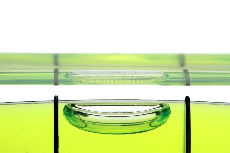 Geel Waterpas, Macrobeeld Op Witte Achtergrond Stock Foto - Image of ...