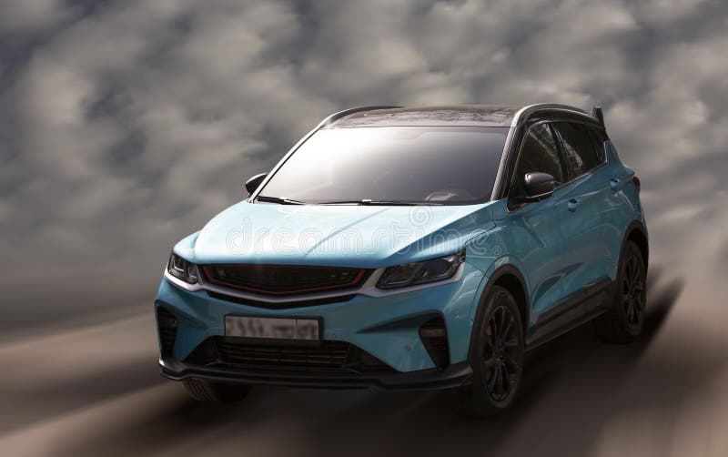 Geely blue ca. stock photo. Image of sedan, blurred - 274626670