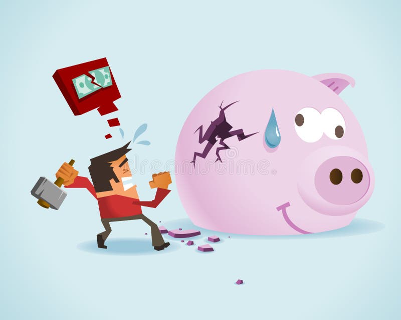 Geen Geld vector illustratie. Illustration of ongelukkig - 25075985