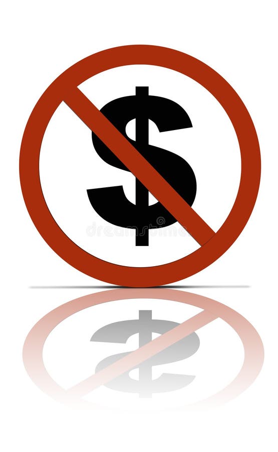 Geen geld stock illustratie. Illustration of economie - 7026566