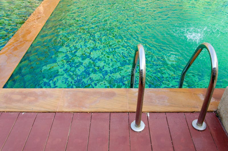 Geen Swimming Pool at Hotel with Staircase Stock Photo - Image of hotel ...