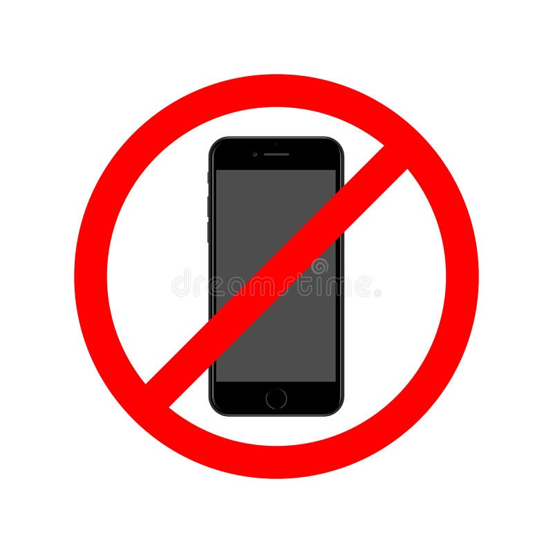 Geen Telefoon Stond Teken Toe Vector Illustratie - Illustration of ...