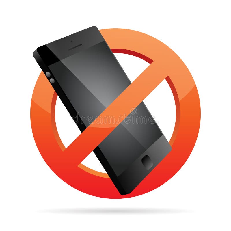 Telefoon Toegestaan Niet Het Symbool Op Houten Raad En Blauwe Paraplu ...