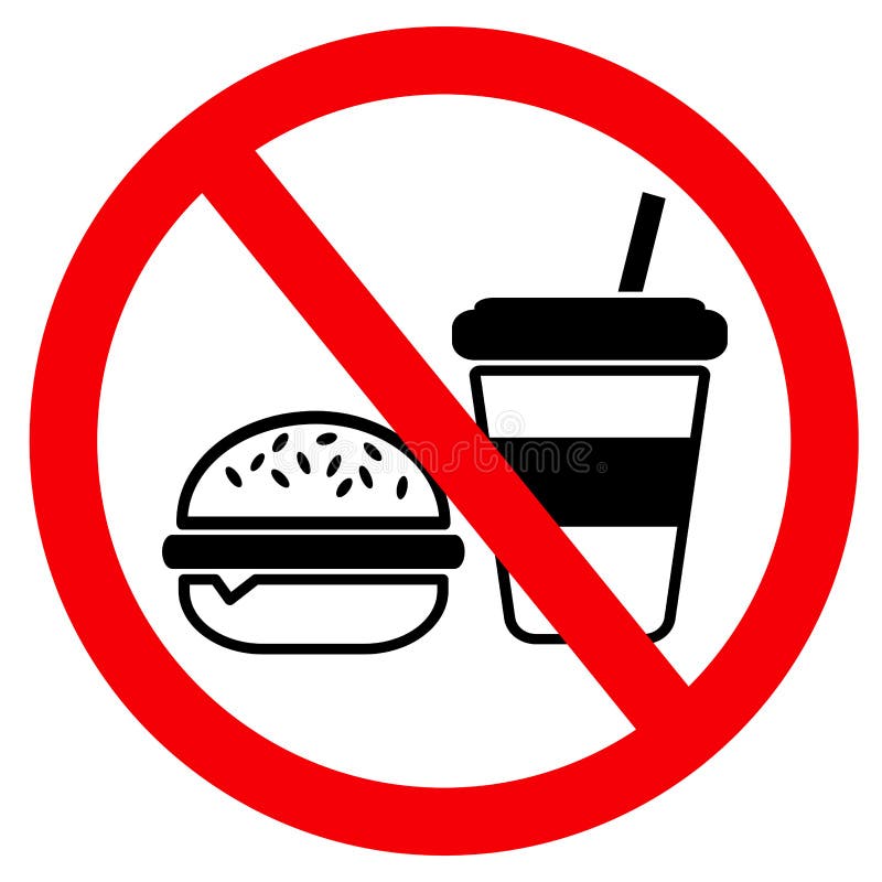 Vastgesteld Teken Geen Voedsel Geen Roomijs Geen Rook Stock Illustratie ...