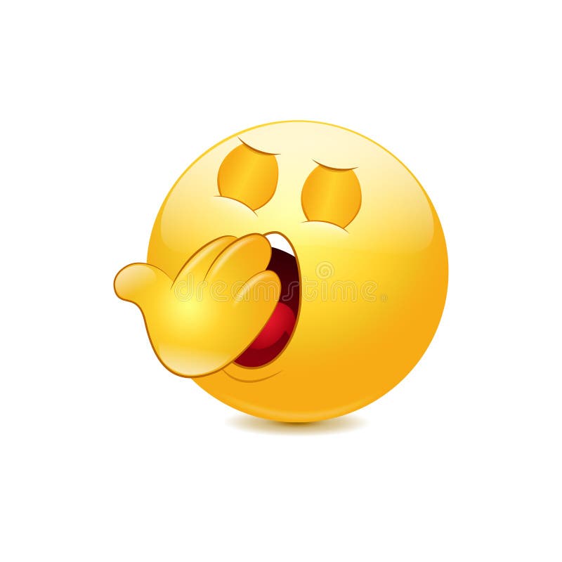 Geeuw emoticon vector illustratie. Illustration of inhoudsopgave - 40231596