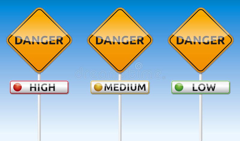 Gefahr - Hoch, Mittlere, Niedrig Vektor Abbildung - Illustration von ...