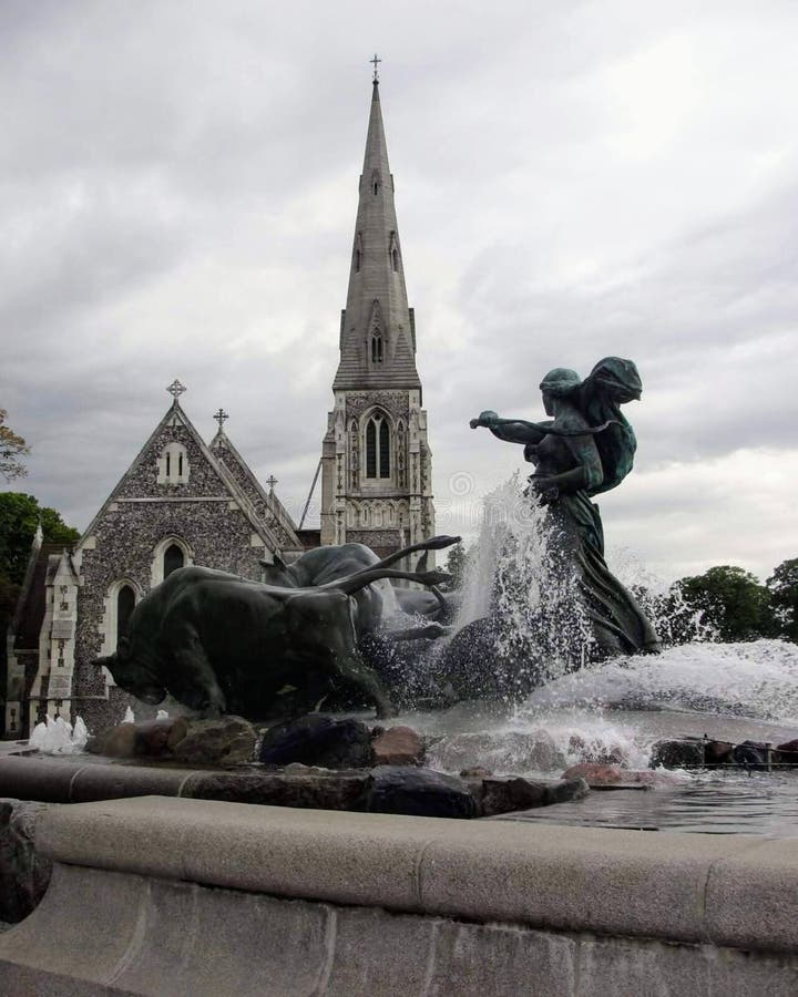 The Gefion Fountain Copenhagen, Denmark. Stock Photo - Image of ...
