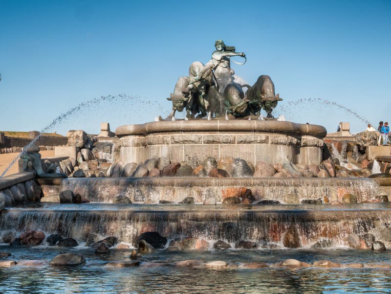 Gefion Fountain in Copenhagen, Denmark Editorial Stock Photo - Image of ...